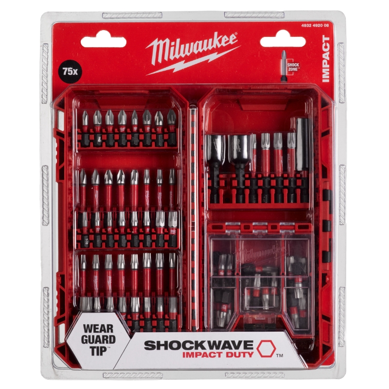 Milwaukee 4932492008 Shockwave Impact 75-delers slagtrekker sett levert ...